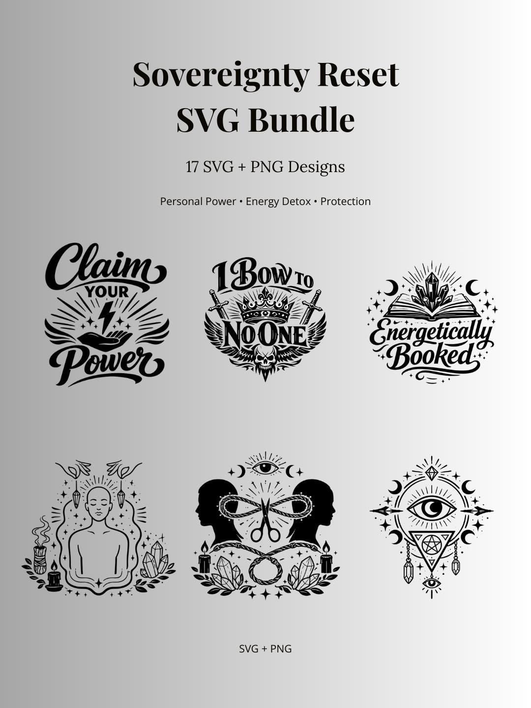 Sovereignty Reset SVG Bundle | Personal Power & Energy Detox Designs ...