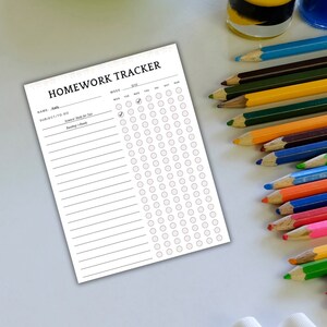Homework Tracker Printable Homework Check List Homework Tracker ...