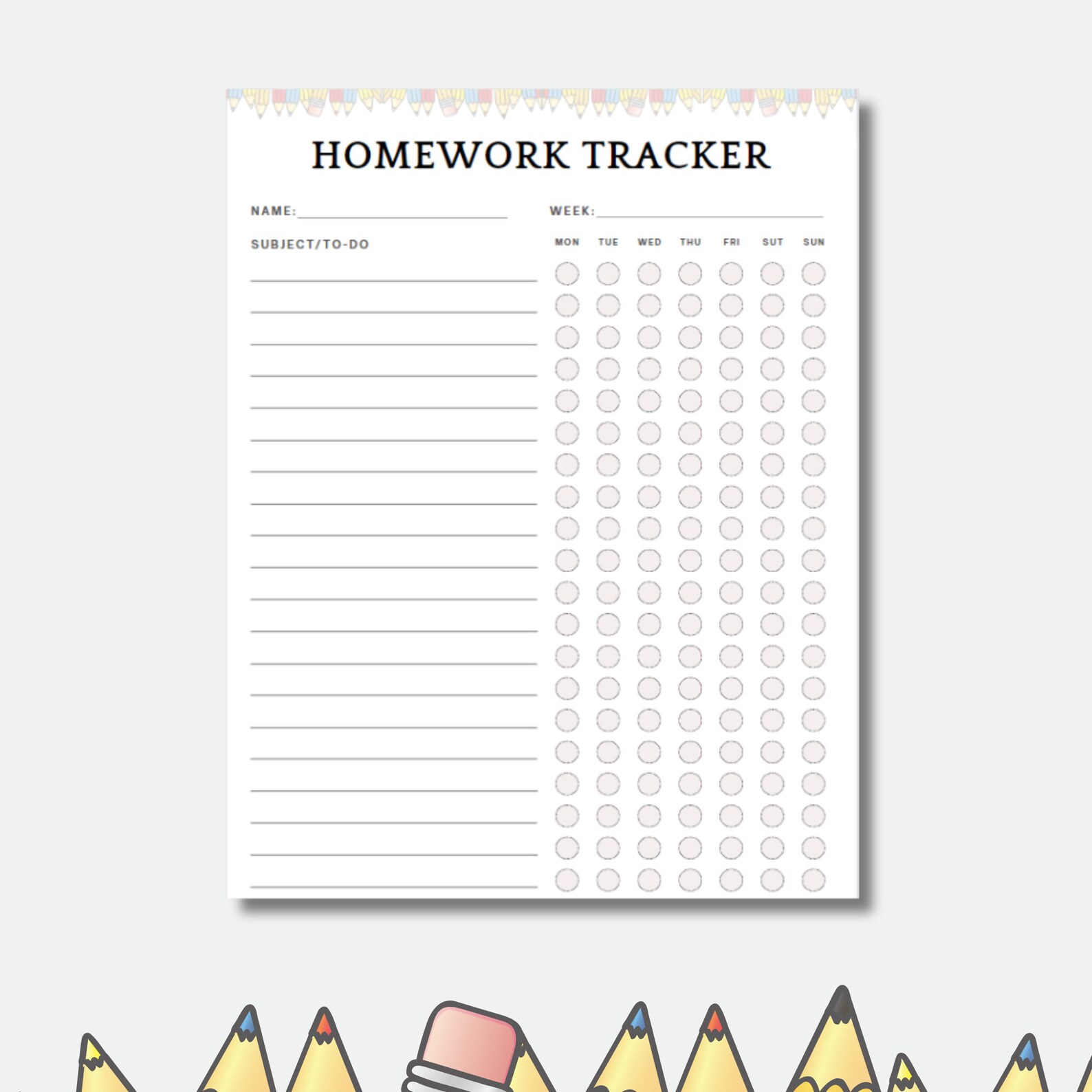 Homework Tracker Printable | Homework Check List | Homework Tracker ...