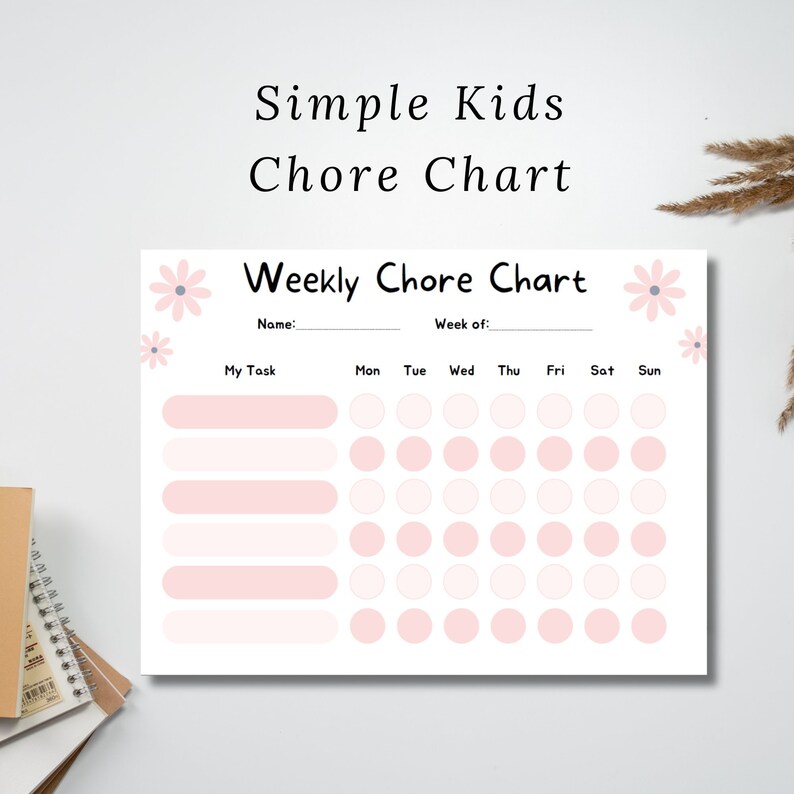 Chore Chart for Kids. Printable Chore Chart. Kids Chore Chart PDF ...