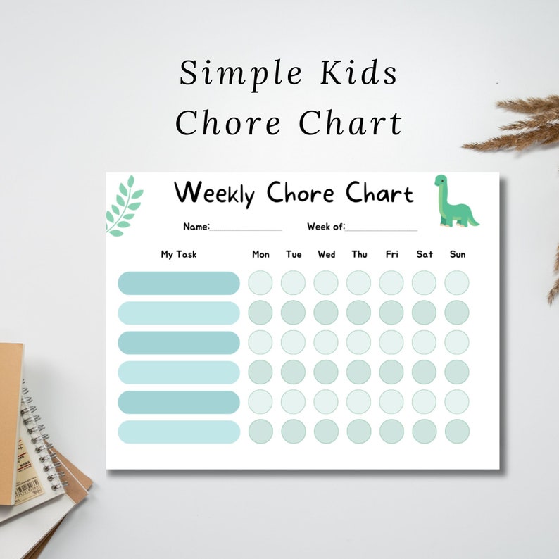 Weekly Kids Chore Chart, Printable Chore Chart for Kids, Chore ...
