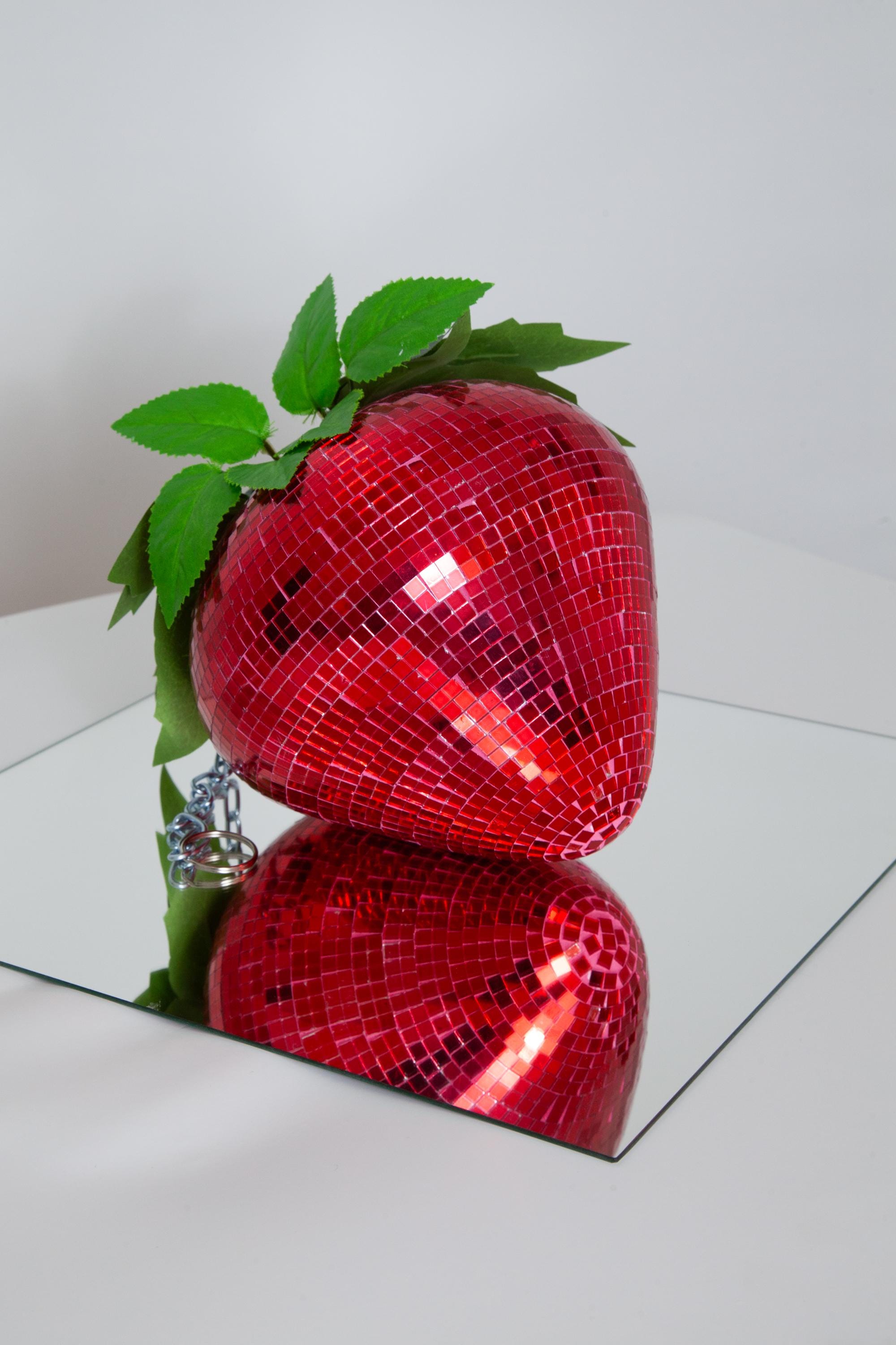 Hanging Disco Strawberry, Disco Ball, Disco Fruit, Hanging Fruit, Red ...