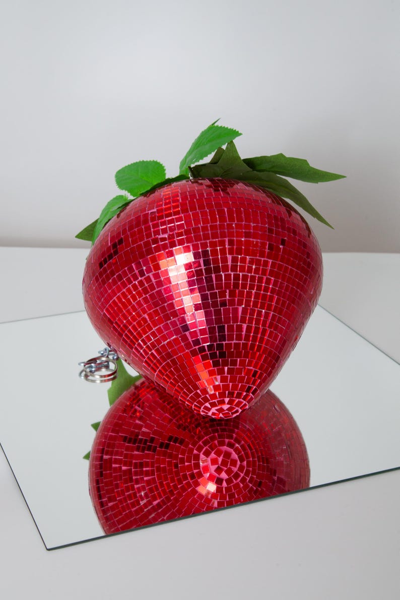 Hanging Disco Strawberry, Disco Ball, Disco Fruit, Hanging Fruit, Red ...