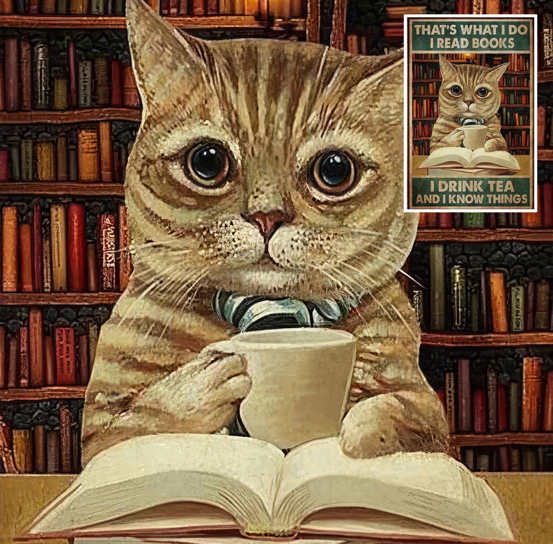 Vintage Cat Prints Set of 9 Cat Wall Art Vintage Cat Decor, Cat Lovers ...