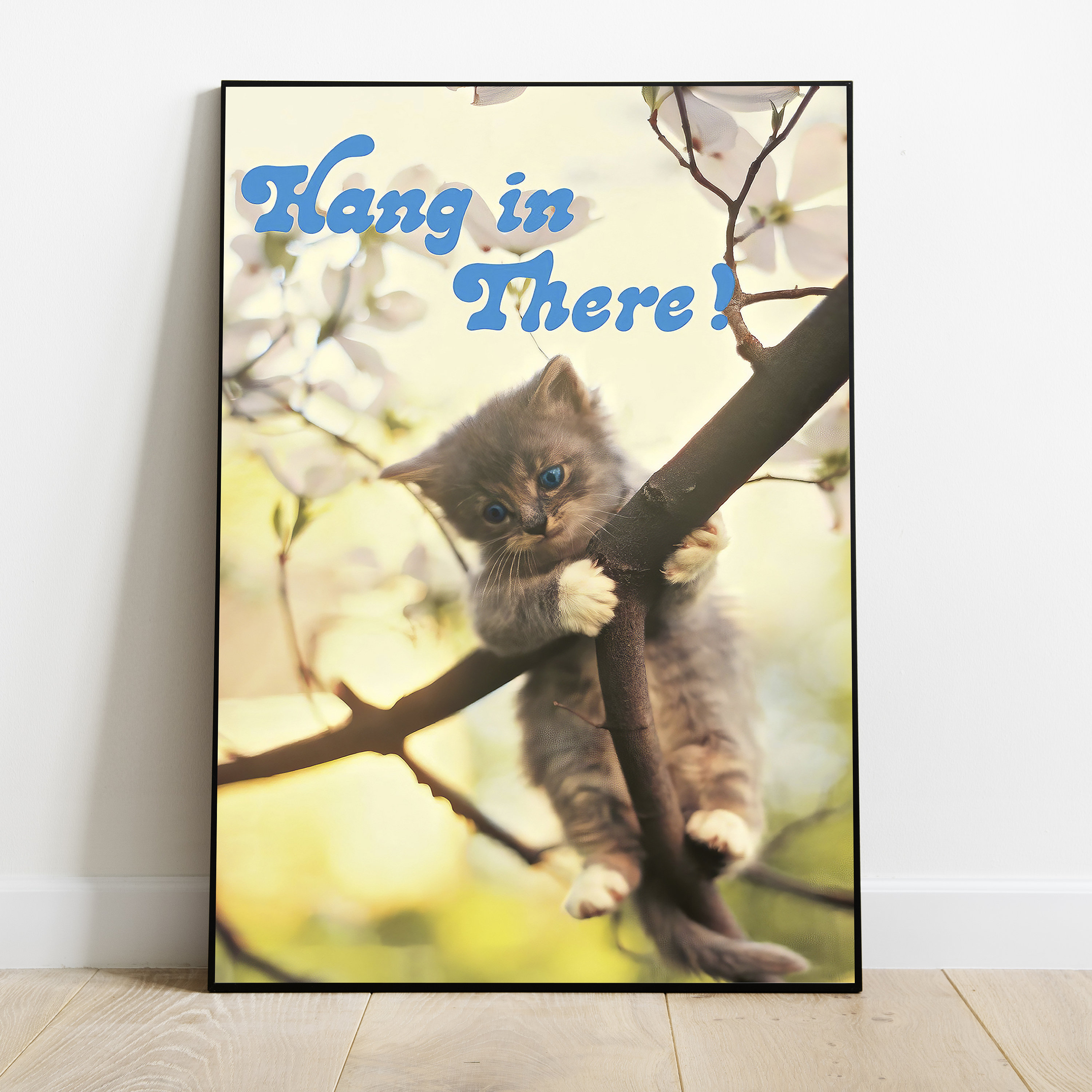 Hang in There Cat Poster Little Kitten Hang in There Cat Poster Wall ...