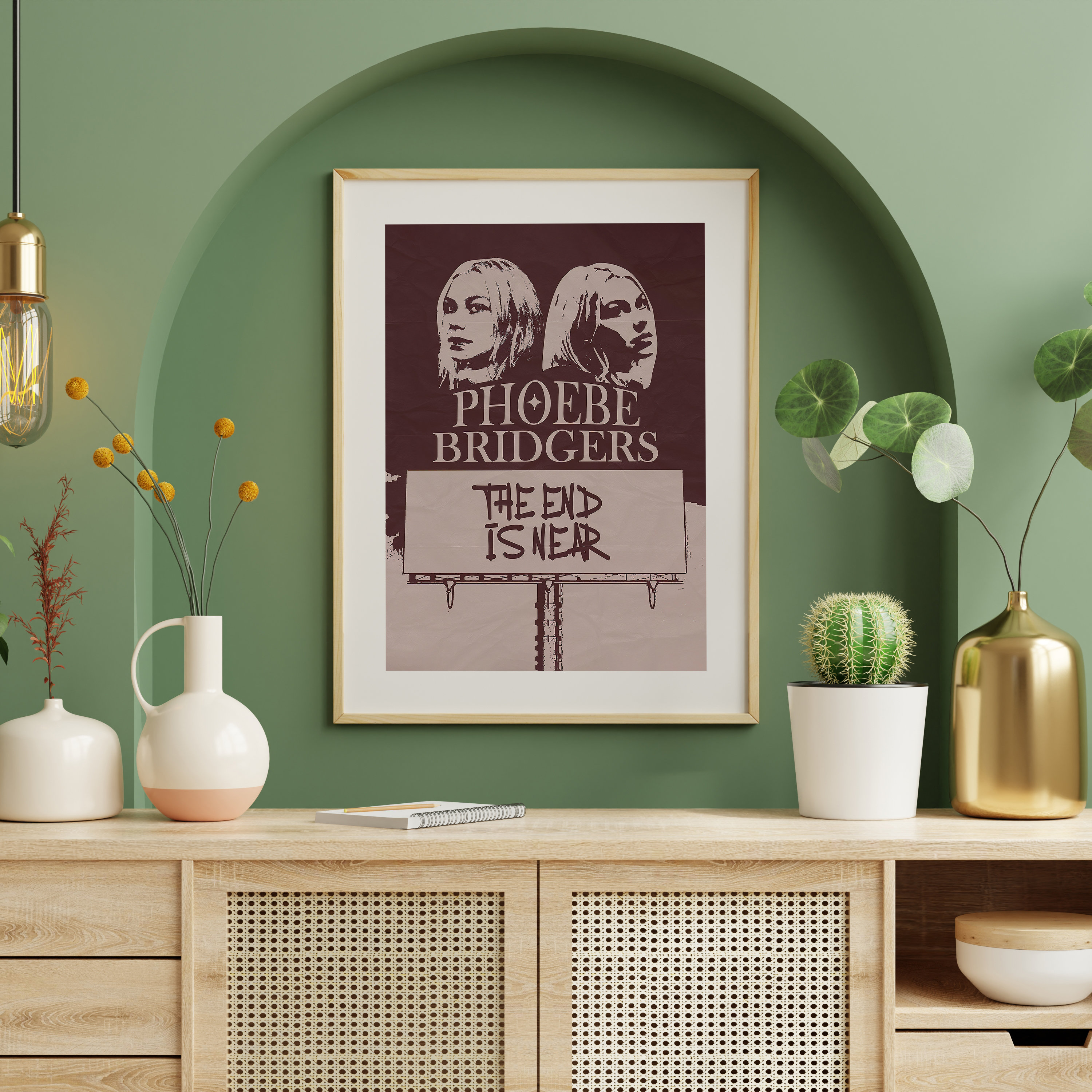 Phoebe Bridgers Poster The End is Near Cover Retro Vintage Poster sold by Fray Pierette | SKU ...
