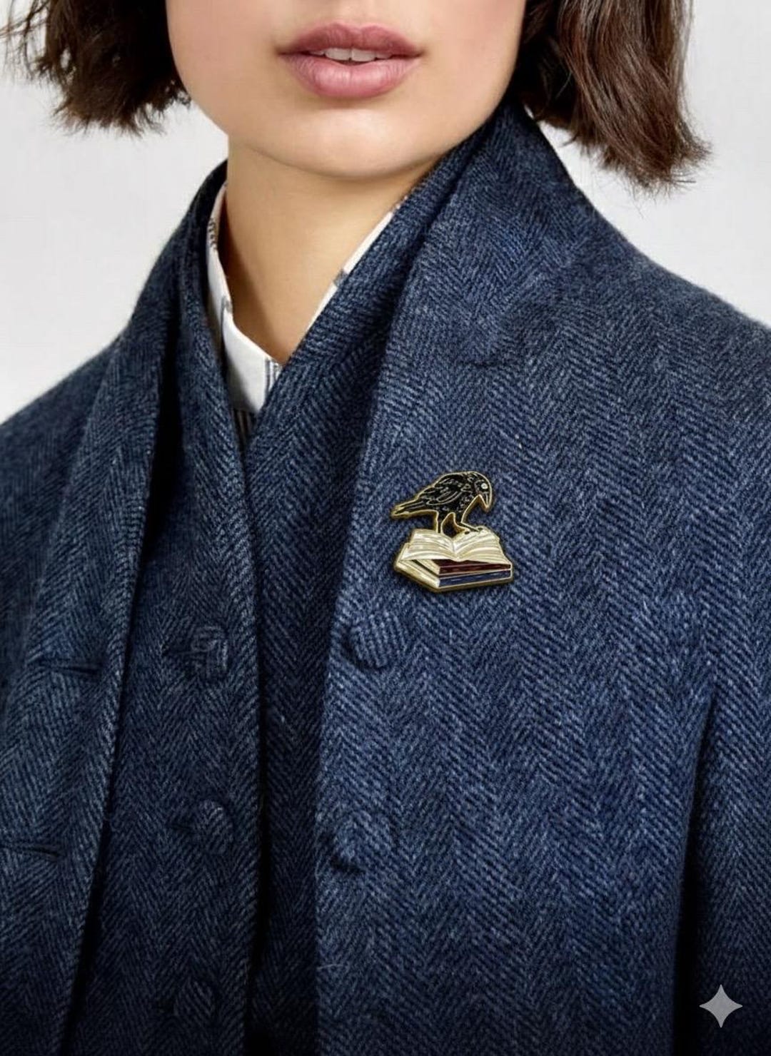 Raven on Book Enamel Brooch – Gothic Dark Academia Pin - Etsy