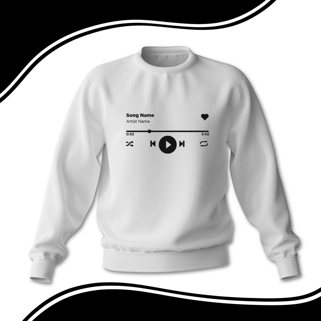 Custom Spotify Song Crewneck Music Sweater Customized Sweater Music ...