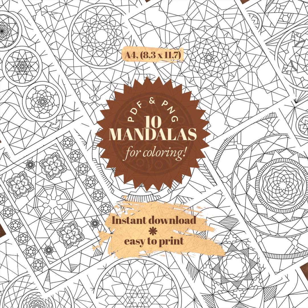 10 Mandala Coloring Pages • Relaxing Mindful Printables (PDF & PNG ...