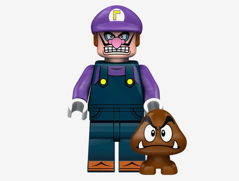 Custom Handmade Lego Minifigure Nintendo Super Mario Brothers Waluigi ...