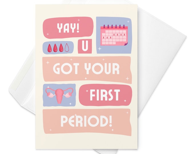 Period Card, First Period Card, Menstruation Celebration, First Period ...