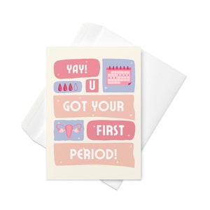 Period Card, First Period Card, Menstruation Celebration, First Period ...