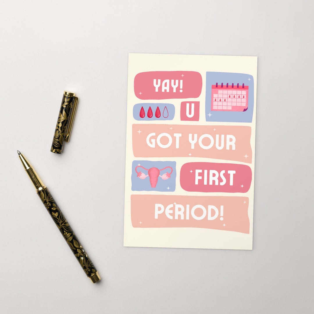 Period Postcard, First Period Card, Menstruation Celebration, First ...