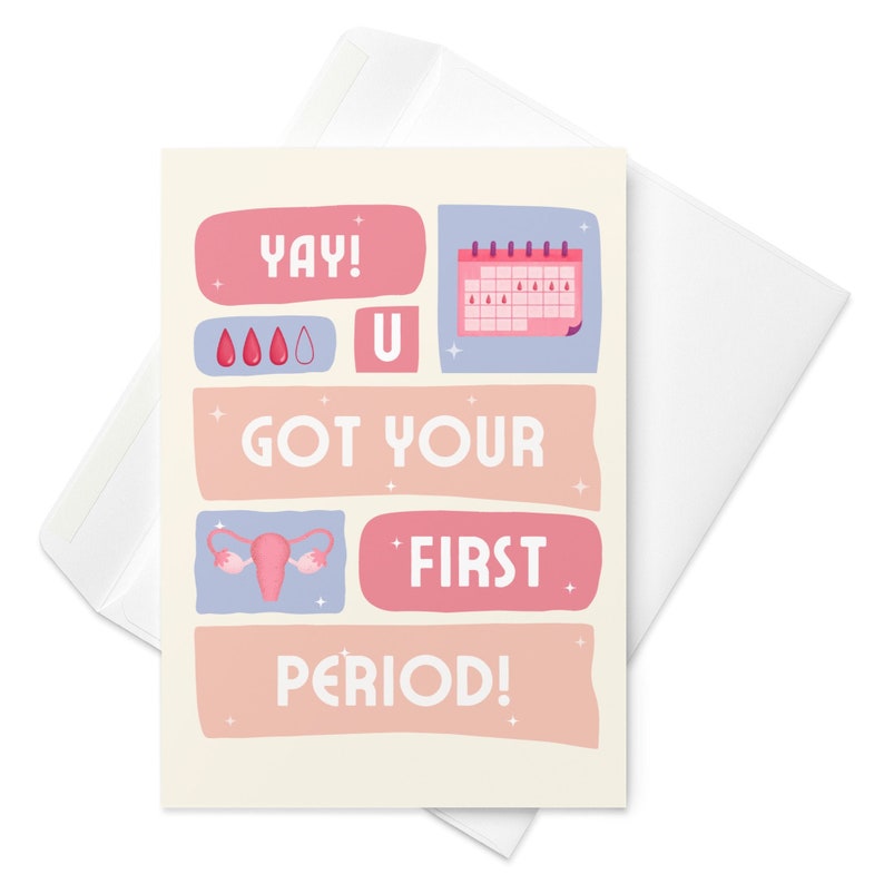 Period Card, First Period Card, Menstruation Celebration, First Period ...