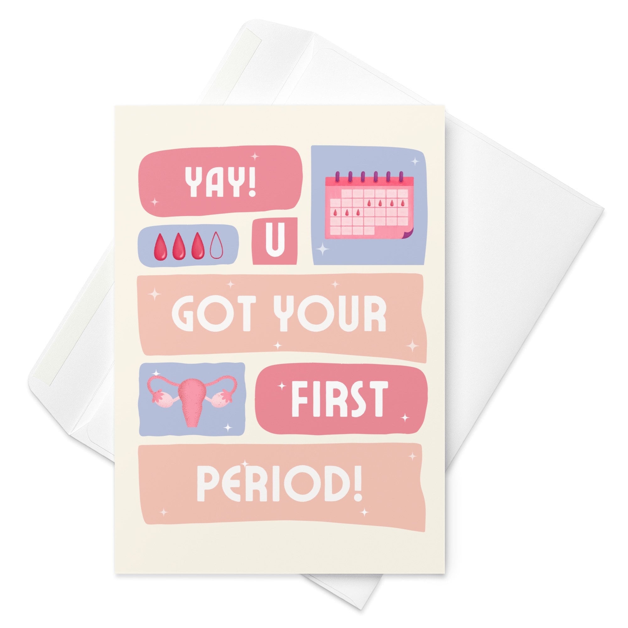 Period Card, First Period Card, Menstruation Celebration, First Period ...