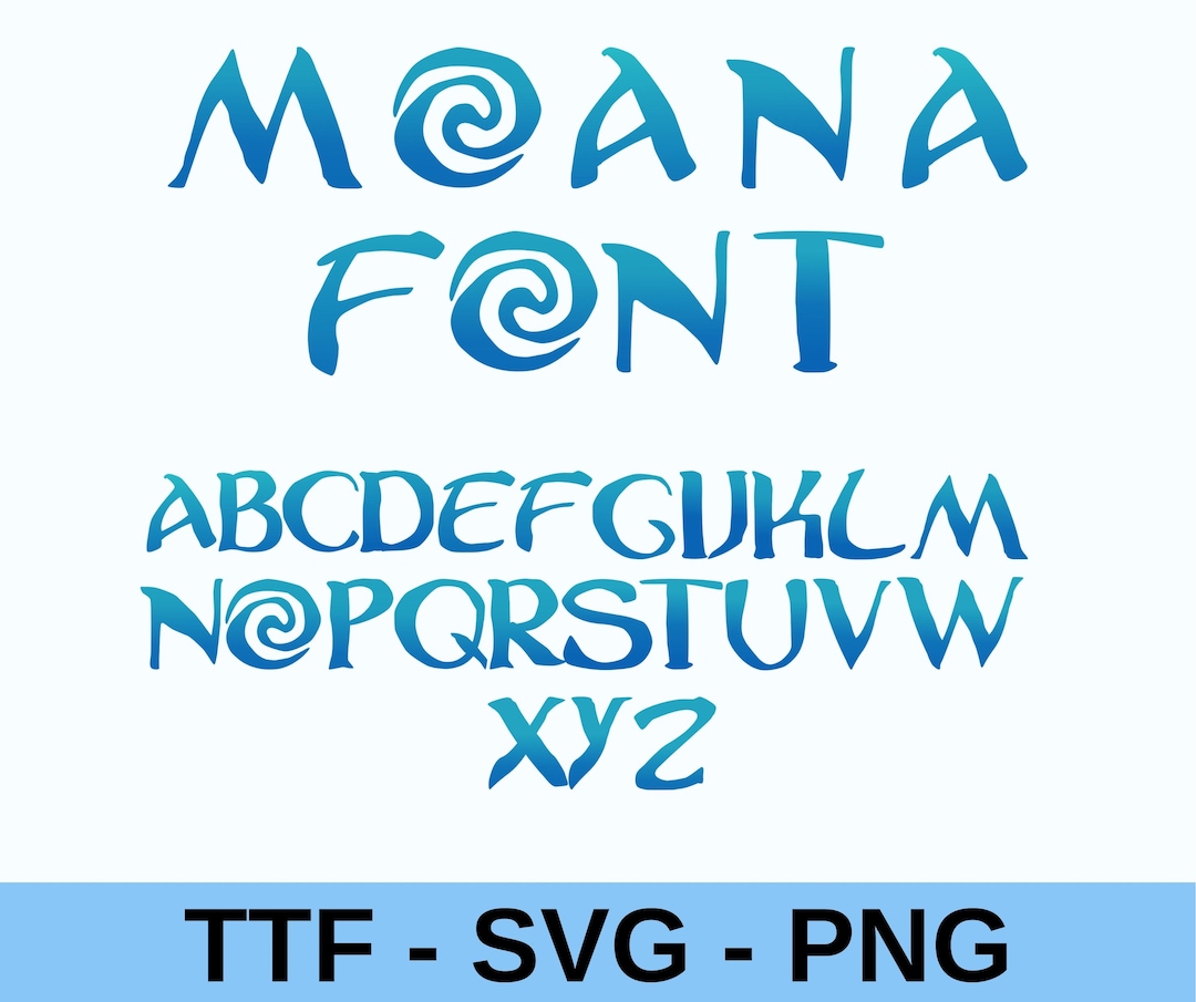 Moana Font SVG, Moana Alphabet Ttf, Png, Svg Digital Download, Moana ...