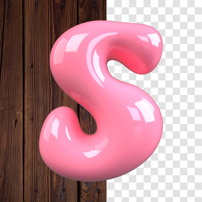 Pink Balloon Letters and Numbers SVG & PNG Set Bubble Gum Alphabet ...