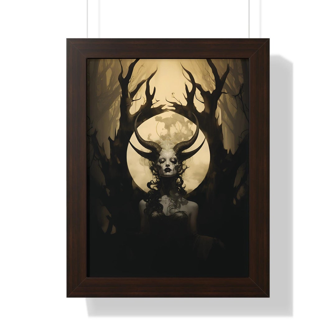 Satanic Art Pagan Wall Decor, Occult Demon Witchcraft Gothic Dark Art ...