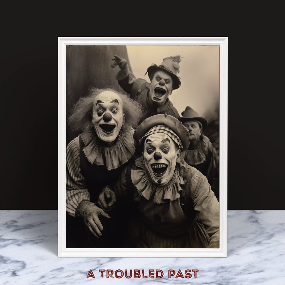 Creepy Clown Art, Surreal Disturbing Wall Art Print, Macabre Surrealism ...