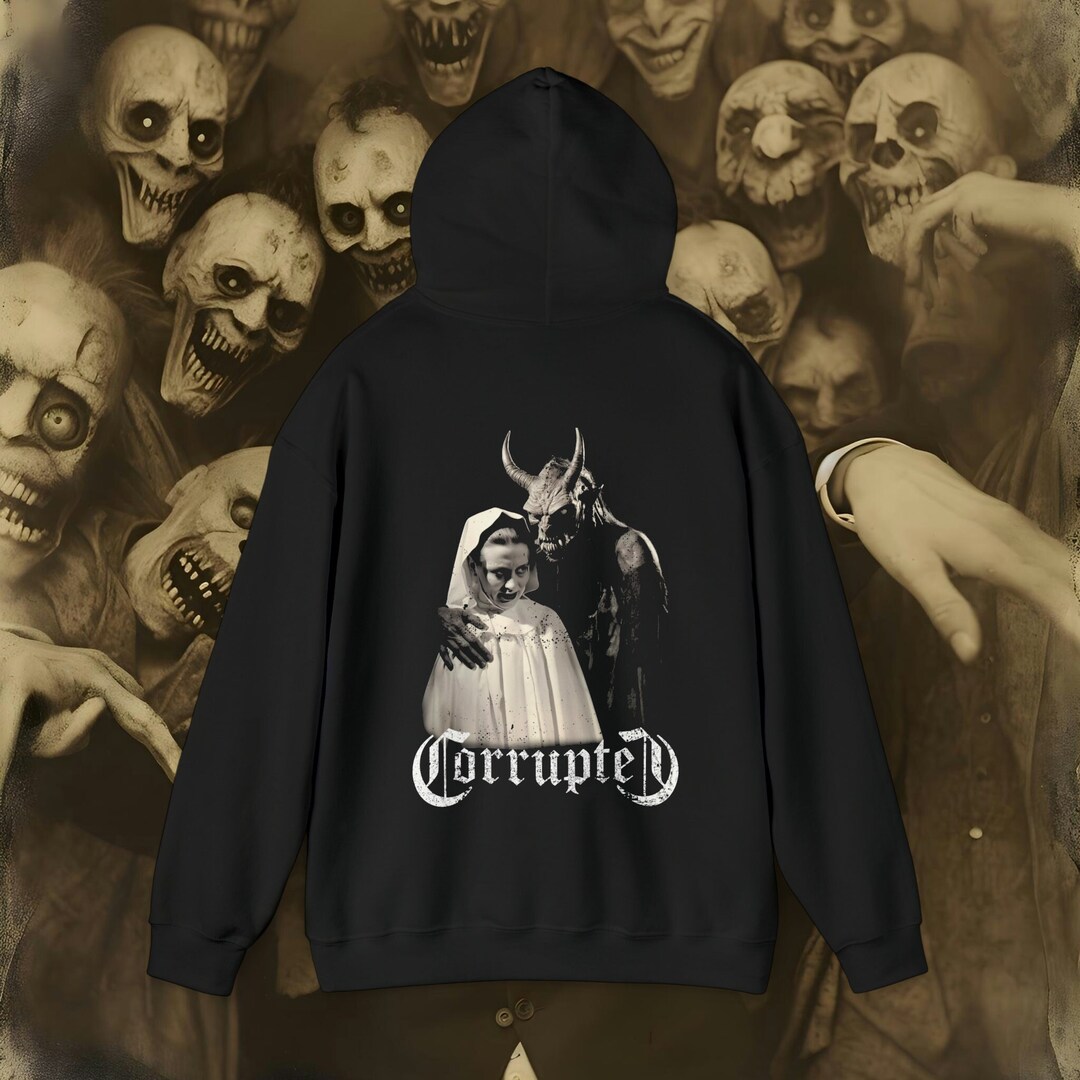 Corrupted Nun Hoodie Gift for Goth, Satanist Gift for Her, Demon Decor ...