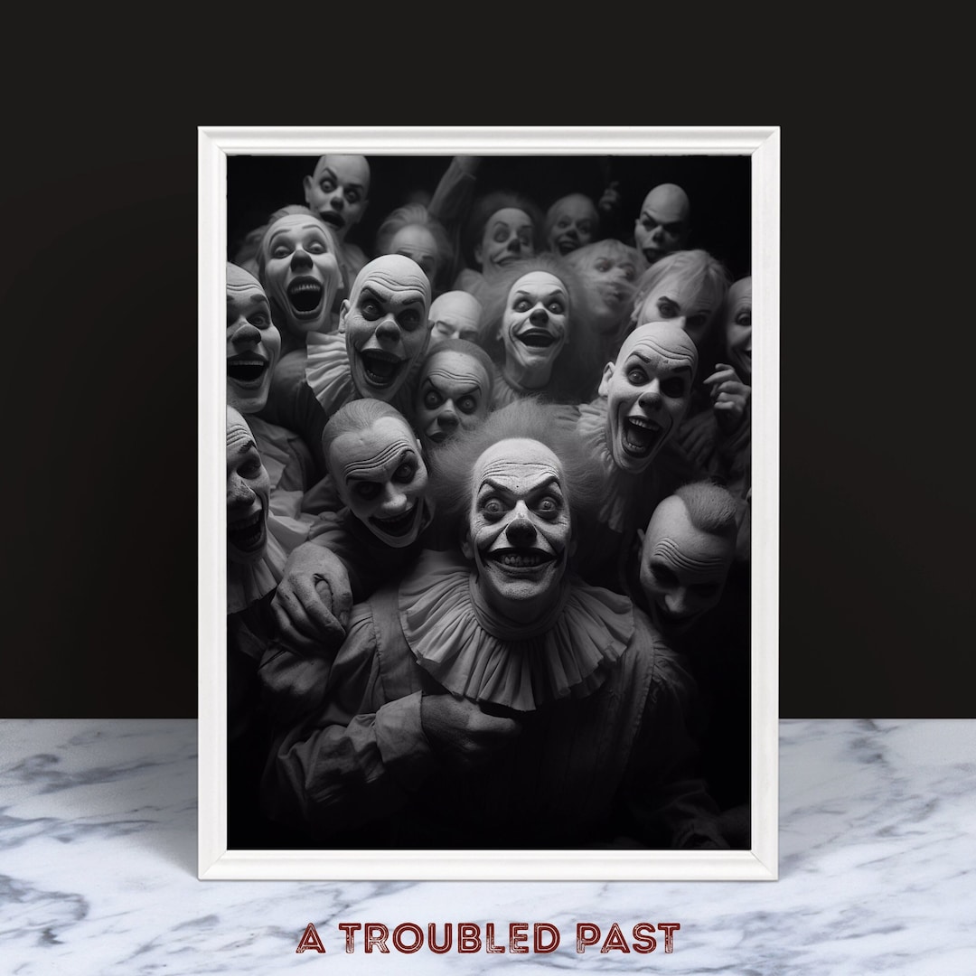 Creepy Clown Art, Surreal Disturbing Wall Art Print, Macabre Surrealism ...