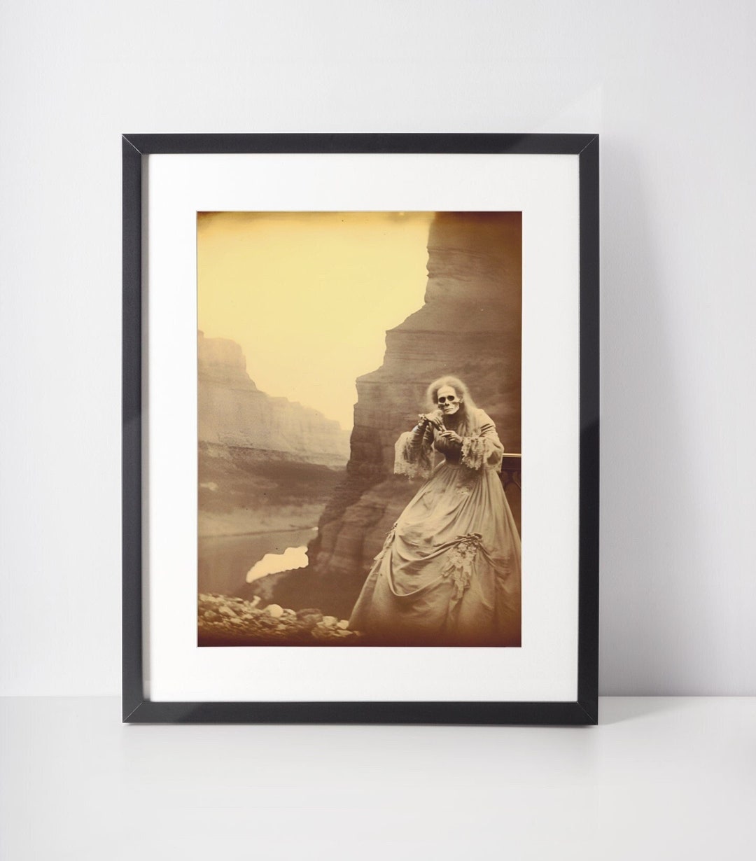 Vintage Weird West Skeleton Art Print Old West Zombie Wall - Etsy
