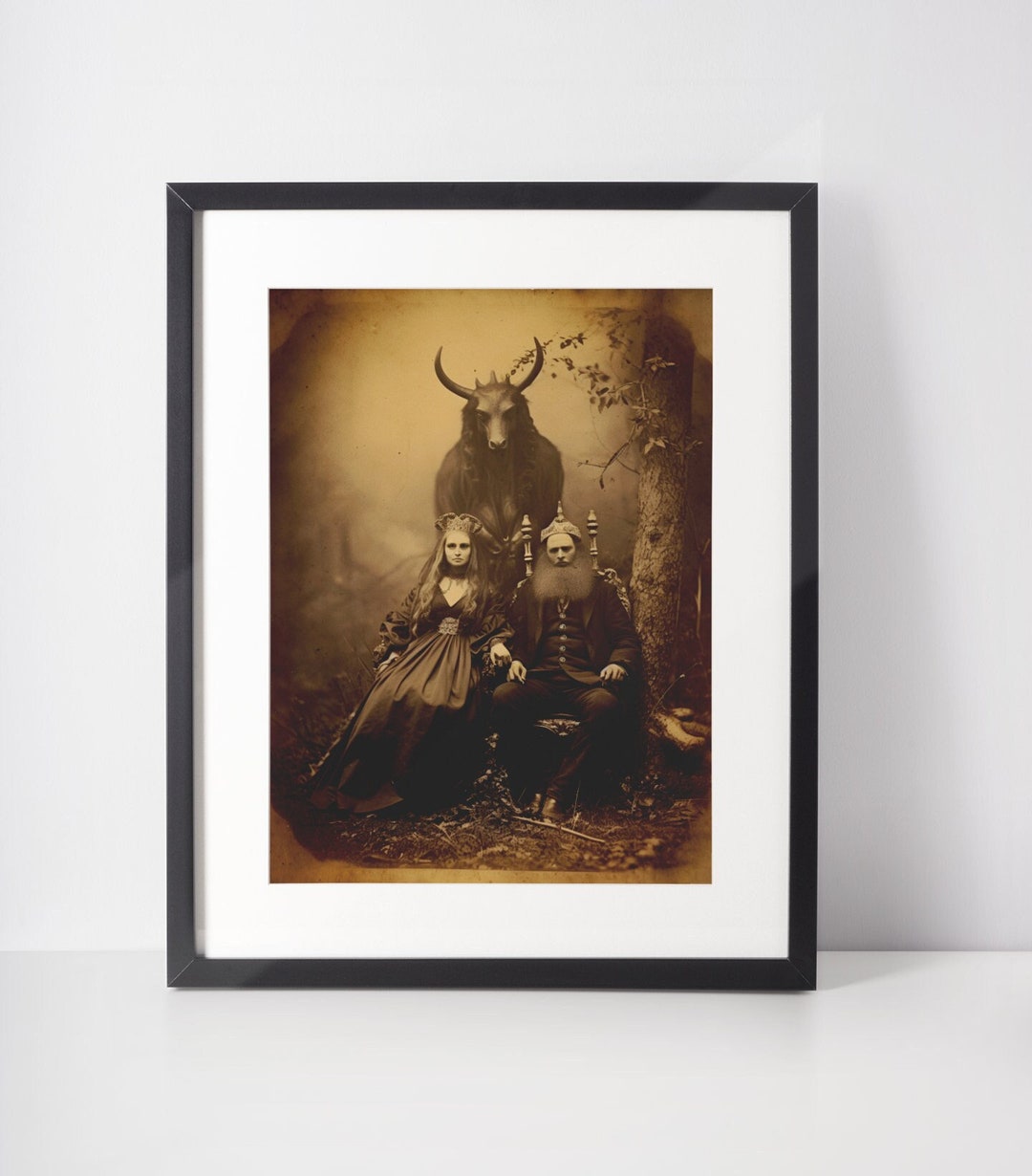 Vintage Baphomet Photograph: Gothic Satanic Dark Art Print (framed or ...