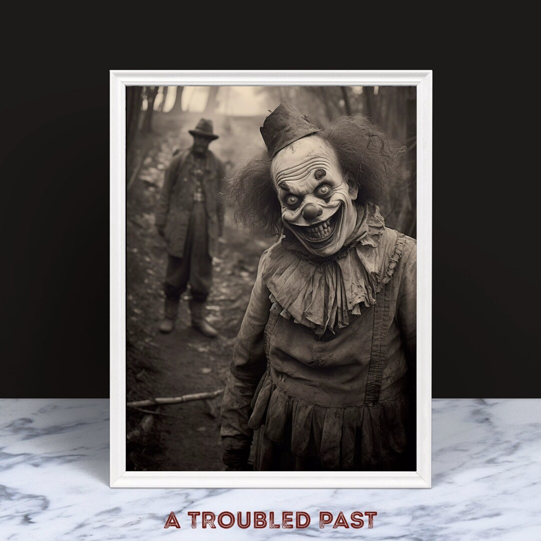 Creepy Clown Art Print: Macabre Surrealism, Dark Academia (framed or ...
