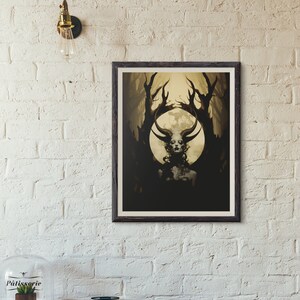 Satanic Art Pagan Wall Decor, Occult Demon Witchcraft Gothic Dark Art ...