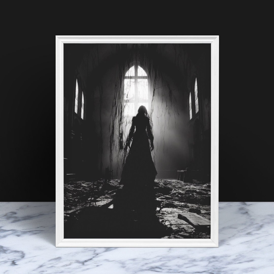 Classic Horror Art Gift for Her, Framed Witchy Halloween Decor, Vintage ...