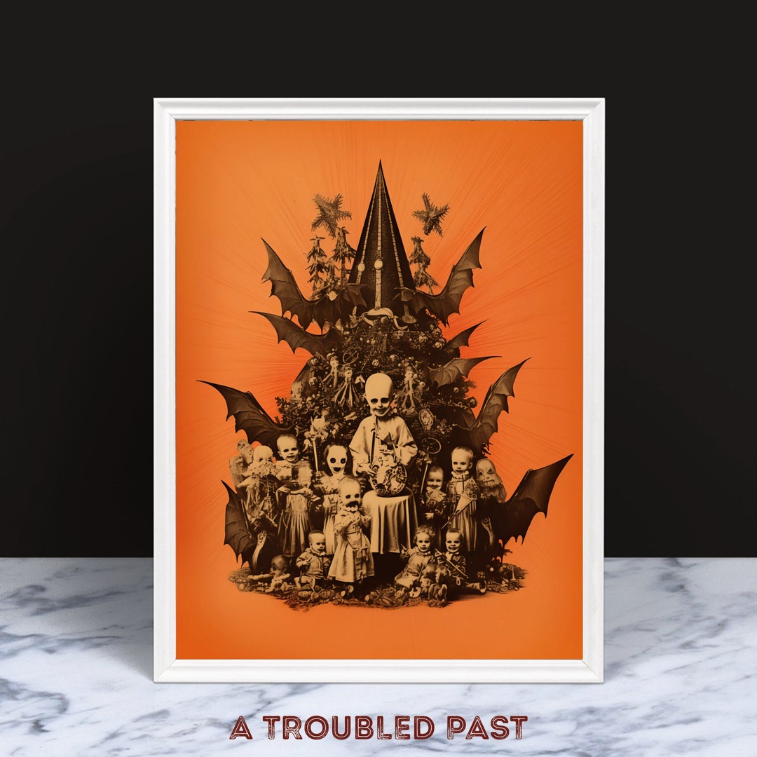 Creepmas Art Print: Scary Santa, Gothic Christmas Decor (framed or ...