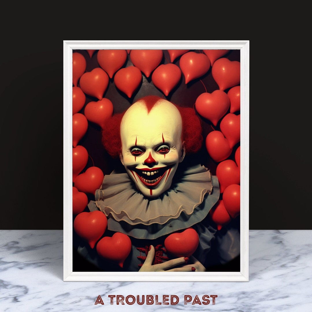 Vintage Spooky Clown Photo Print: Macabre Valentine Art - Etsy