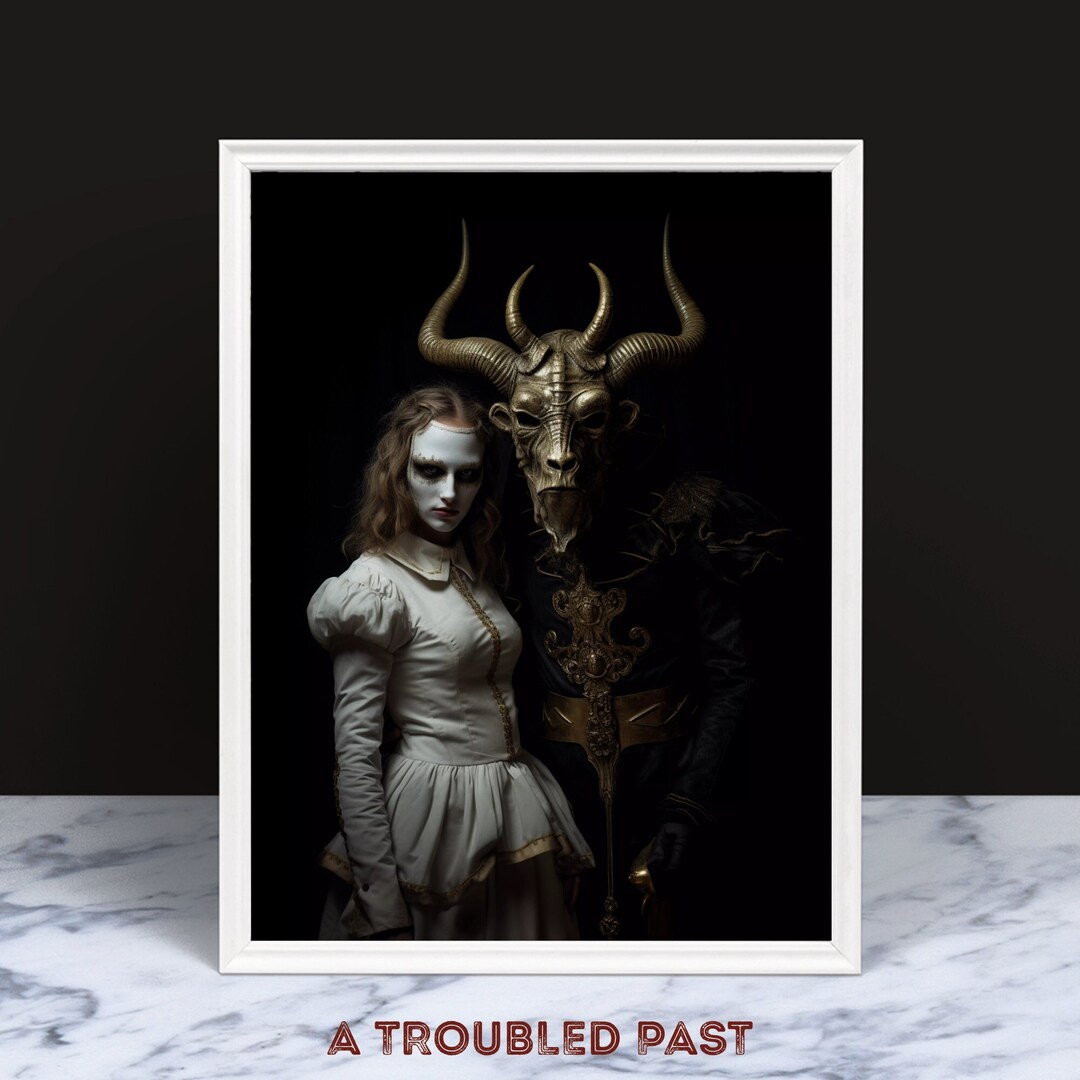Baphomet & Woman Photo Print: Satanic Halloween Wall Art (framed or ...