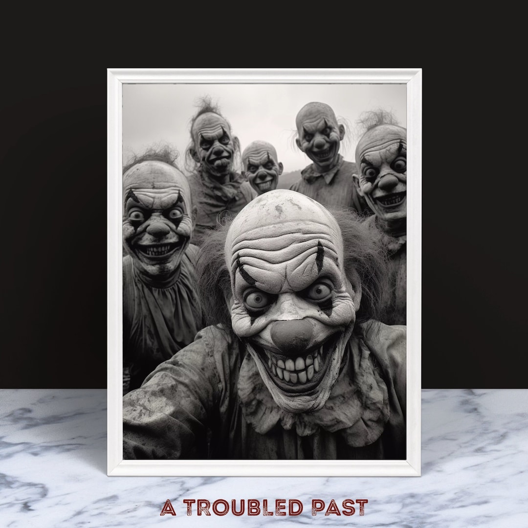 Creepy Clown Art, Surreal Disturbing Wall Art Print, Macabre Surrealism ...