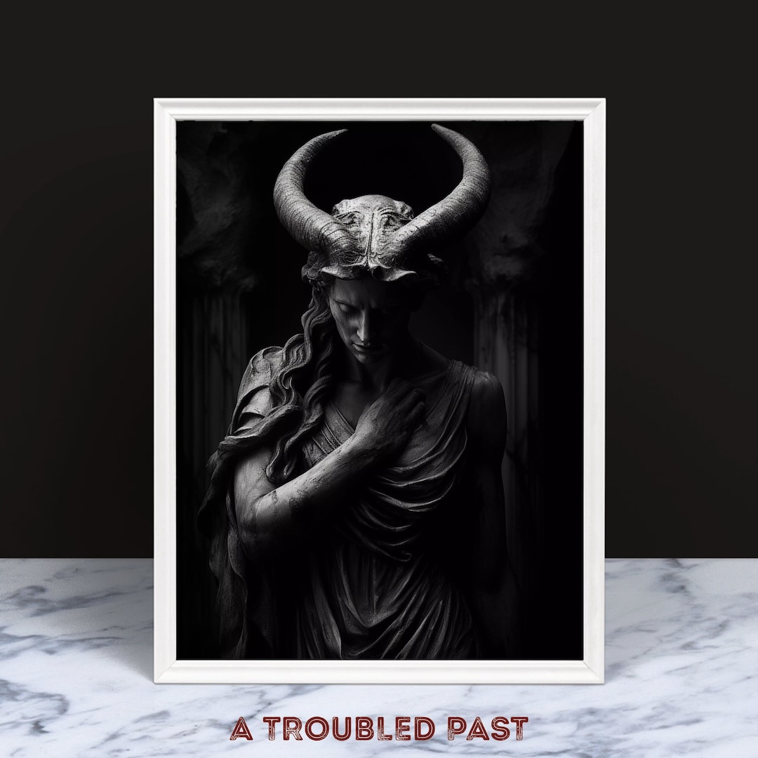 Dark Art Lilith Print, Pagan Decor, Halloween Wall Decor, Framed Gothic ...