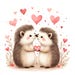 Valentine Animals Clipart – Cute Cartoon Woodland Animal Couples With ...