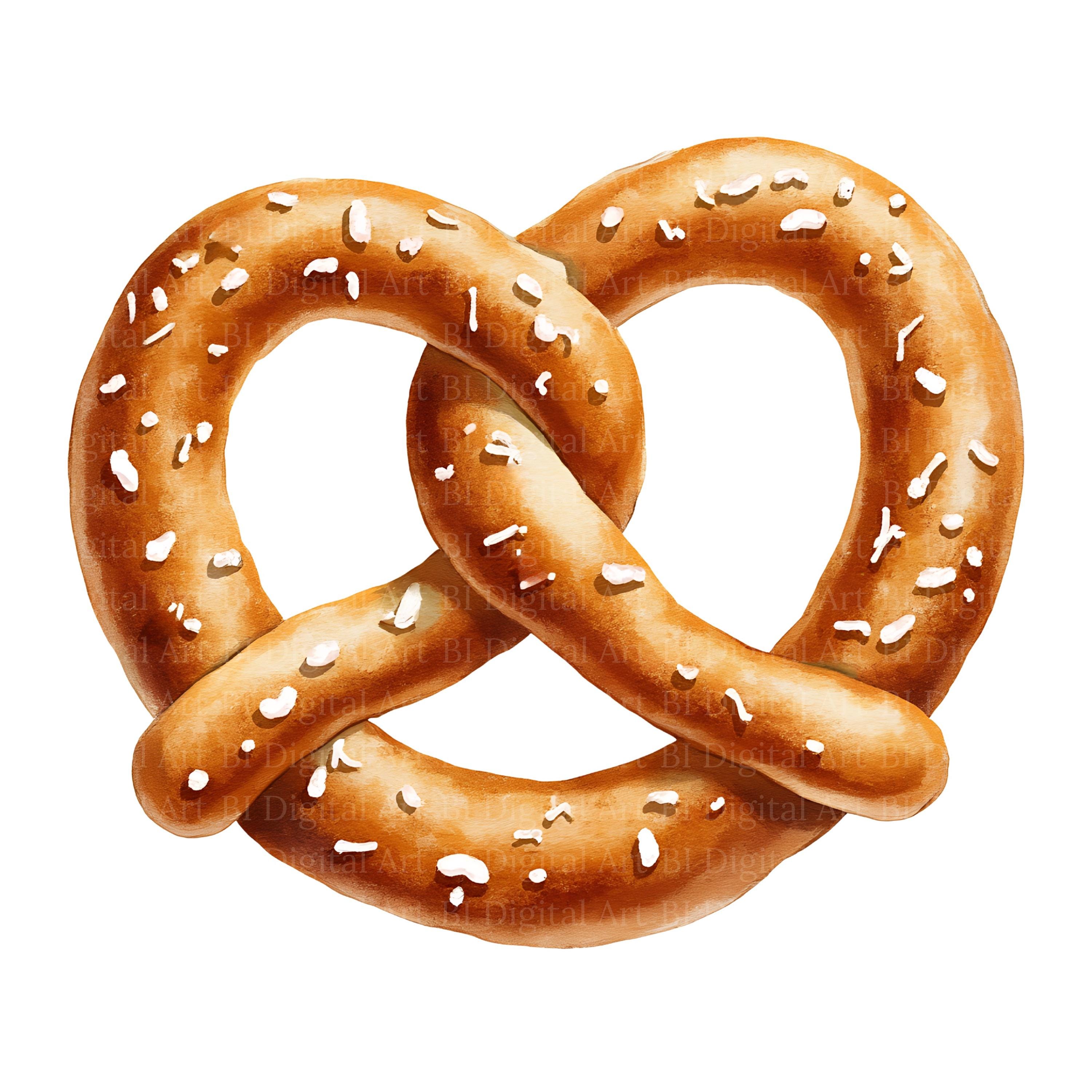 7 Pretzel Cliparts, Oktoberfest Bretzel Illustrations, Watercolor ...