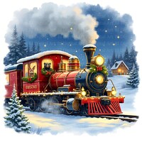Polar Express Clipart, Christmas Train Clipart, Blue Train PNG ...
