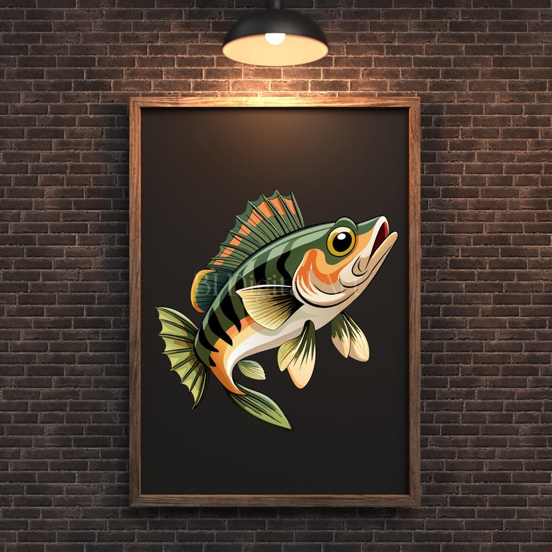 Zander Fish Clipart, Fish Vector Graphics, Printable Watercolor Images ...