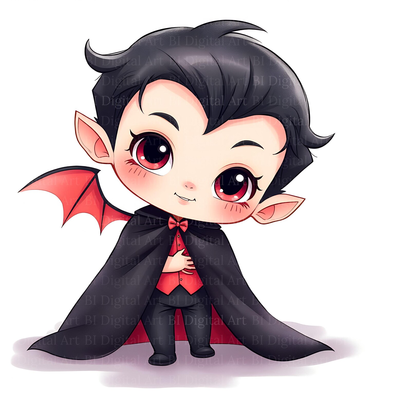 12 Cute Baby Vampire Cliparts – Watercolor Halloween Little Devil ...