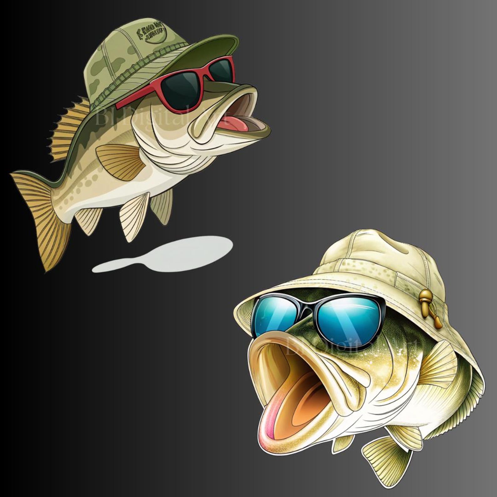 15 Funny Fish Clipart With Text, Fish With Sunglasses & Big Lips, PNG ...