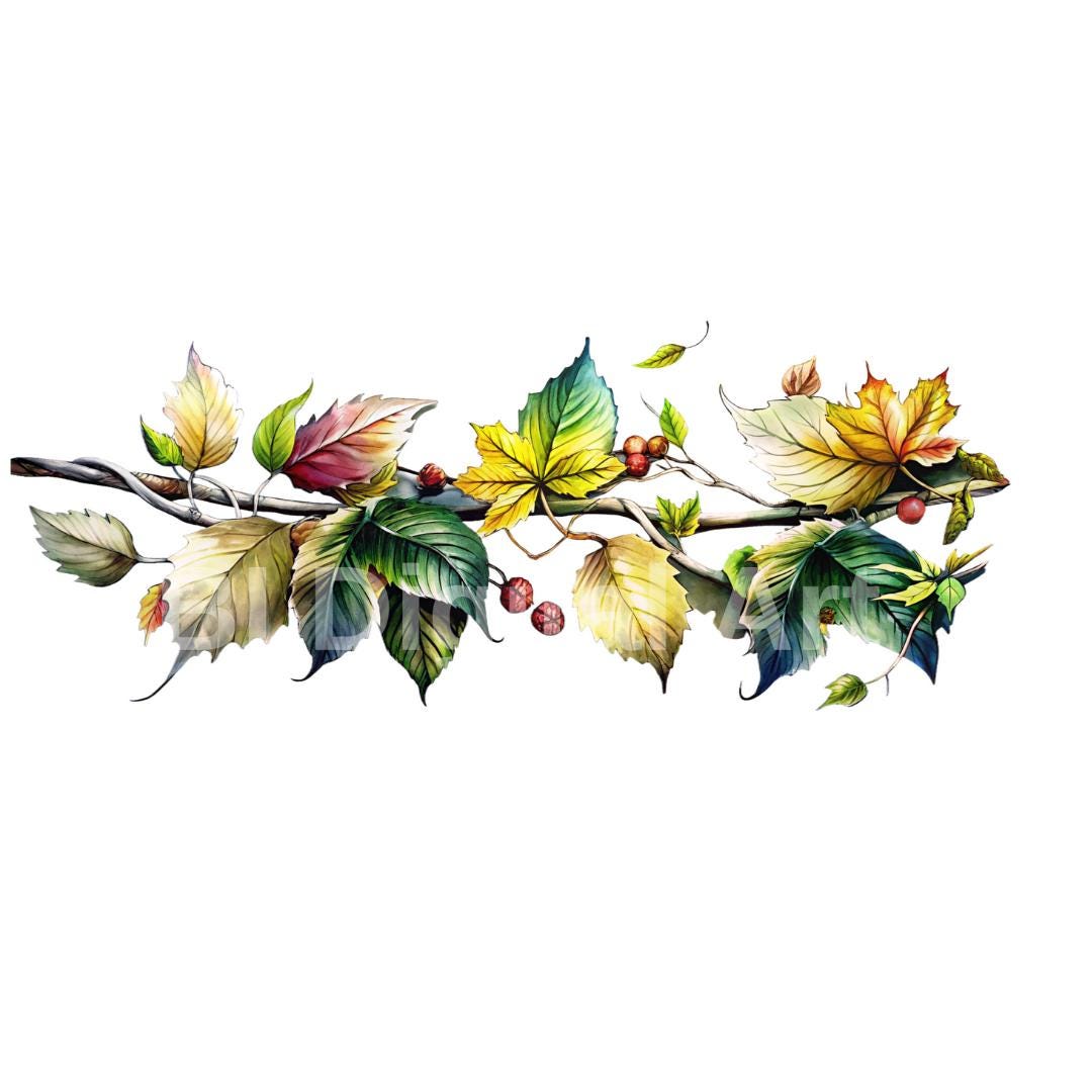 Autumn Garland, Autumn Leaf Garland, Autumn Leaves Clipart, Autumn ...