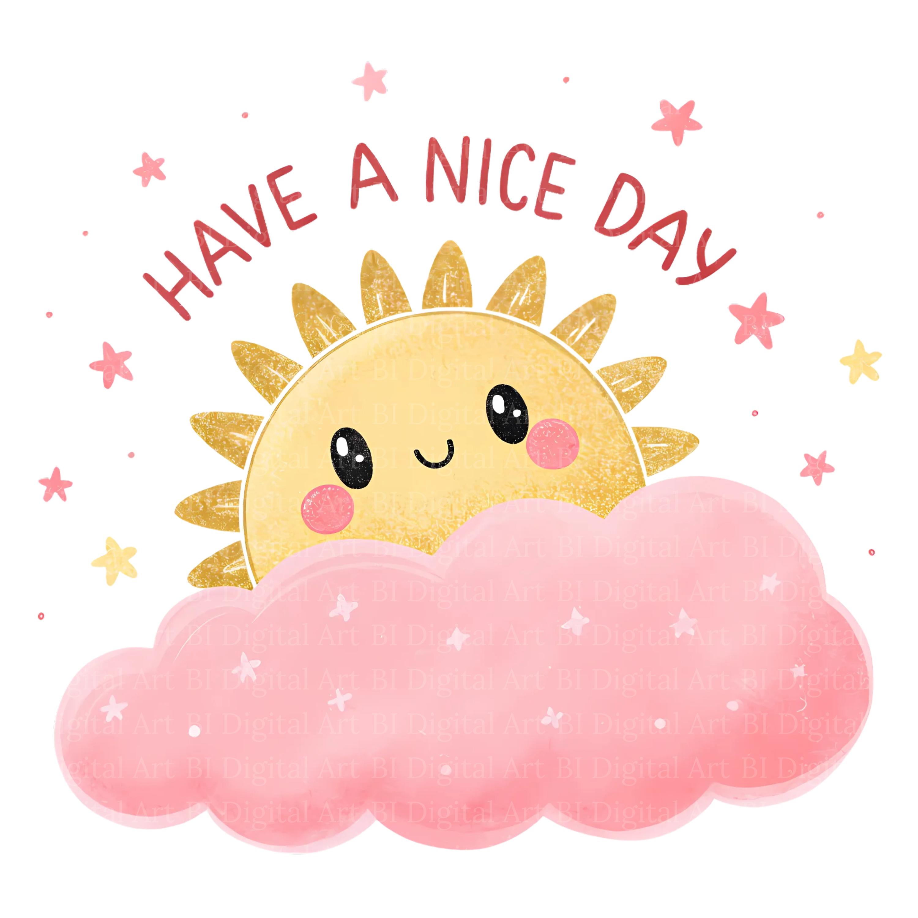 10 Sun and Cloud Cliparts – Have a Nice Day, Transparent PNG/JPG ...