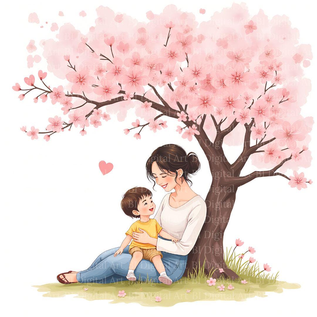 Mother and Child Clipart - Printable Happy Mother's Day Cards (7 JPG ...