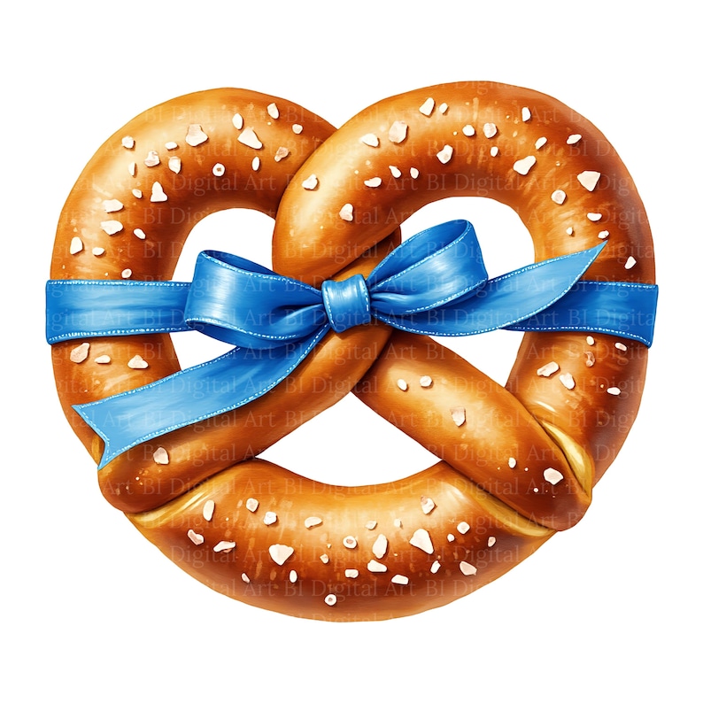 7 Pretzel Cliparts, Oktoberfest Bretzel Illustrations, Watercolor ...