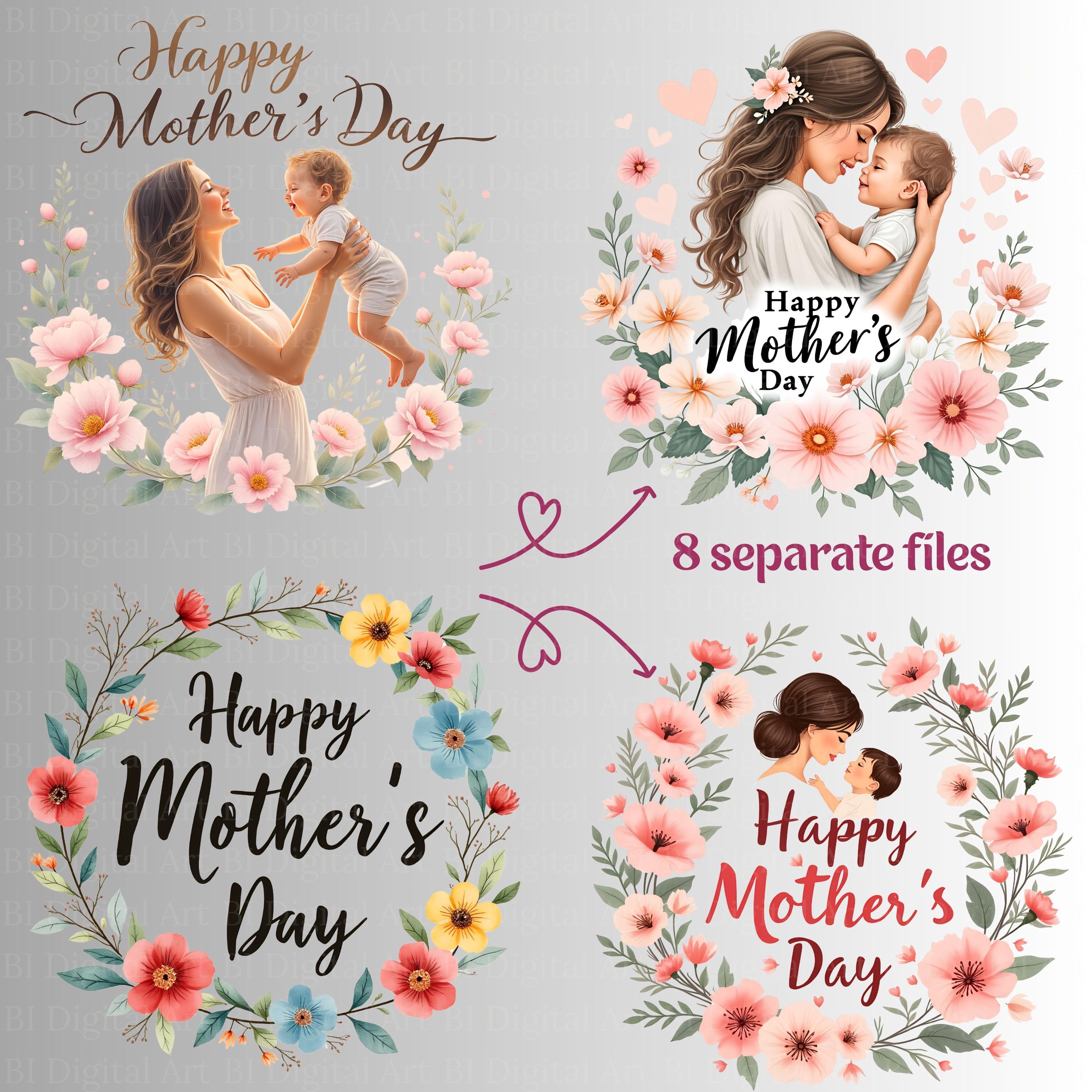 Mother's Day Clipart, Watercolor PNG JPG Graphics (digital Download) - Etsy