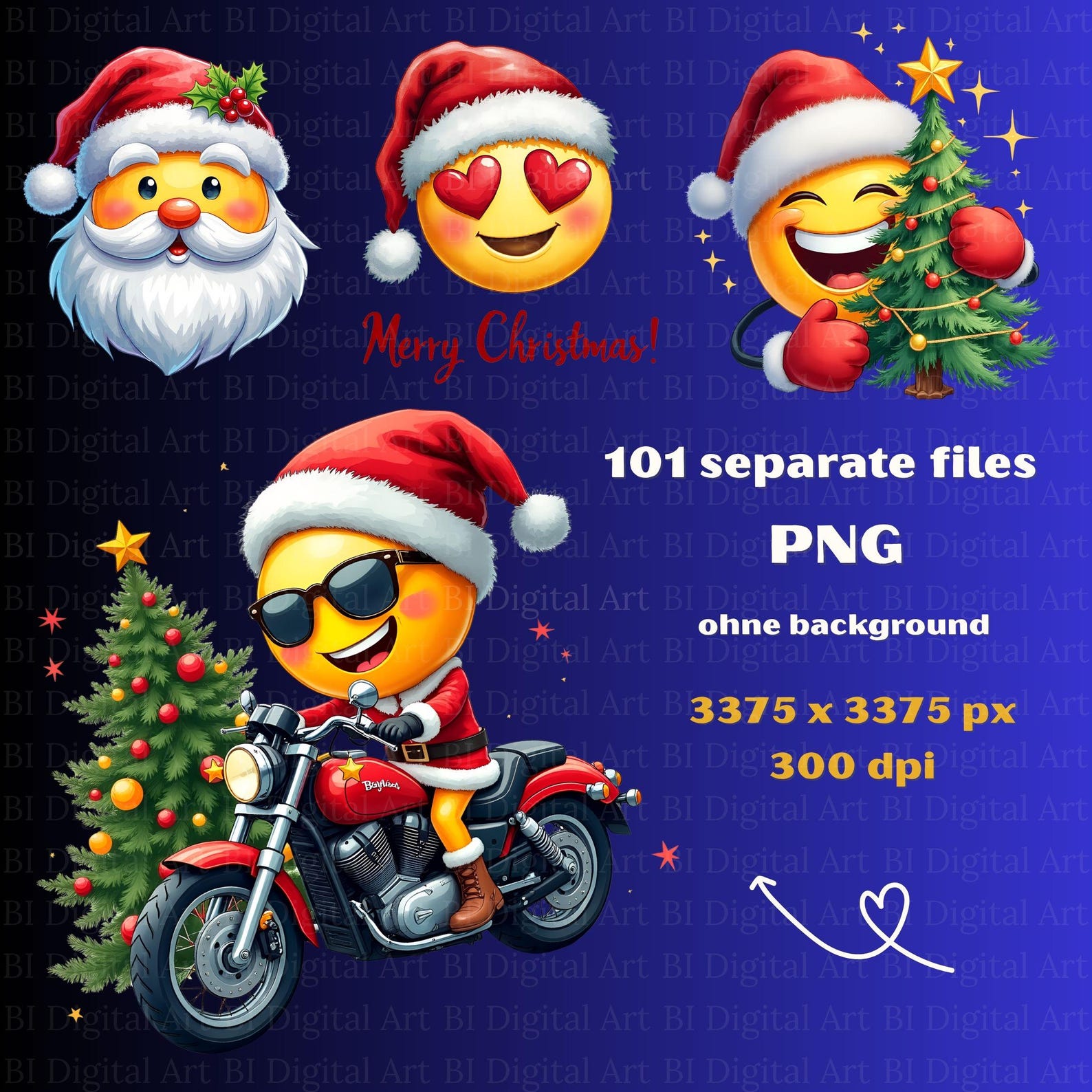 101 Christmas Emoji Cliparts – Funny Santa & Smiley Faces in Festive ...