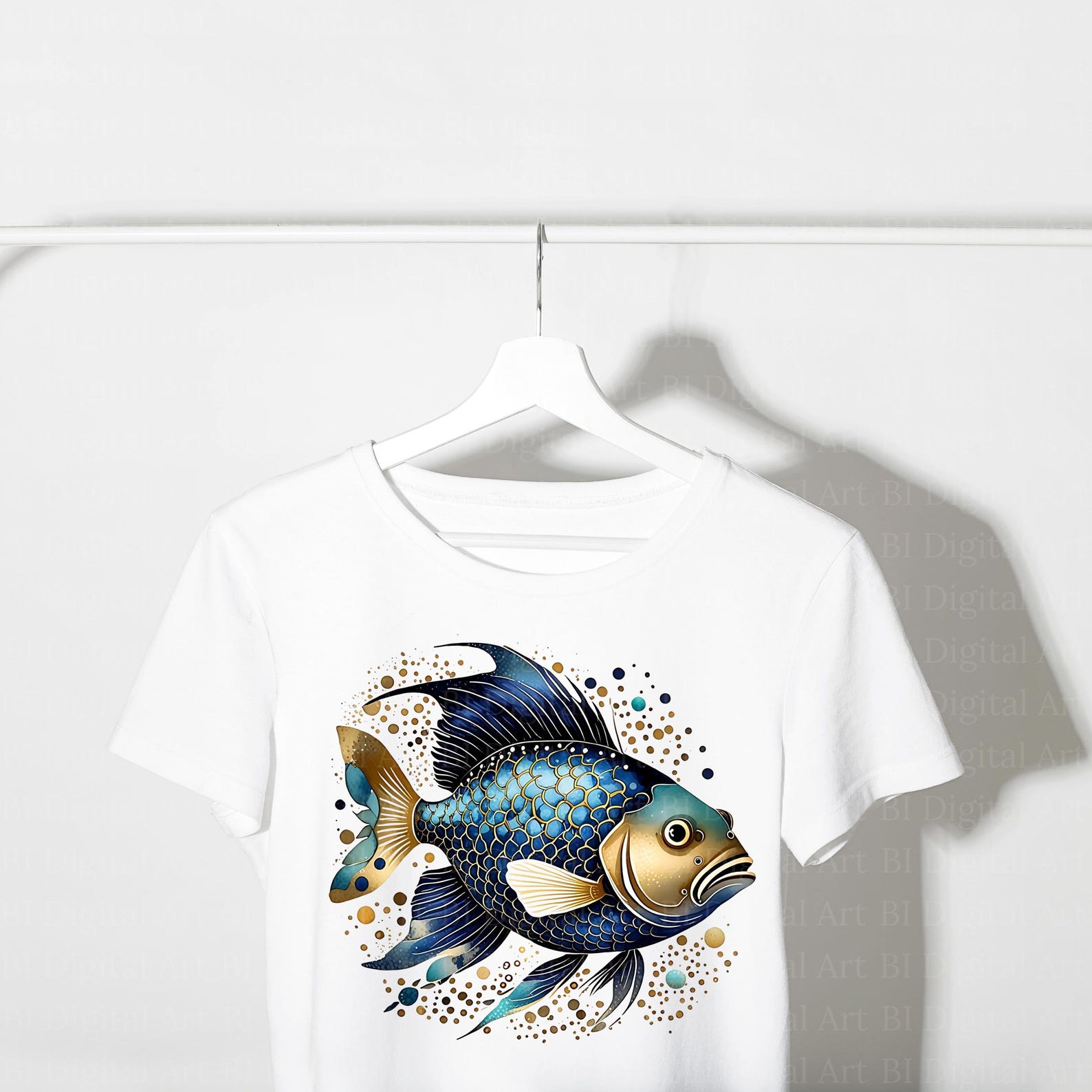 Abstract Fish Clipart PNG & JPG, Watercolor Fish, Sublimation Design ...