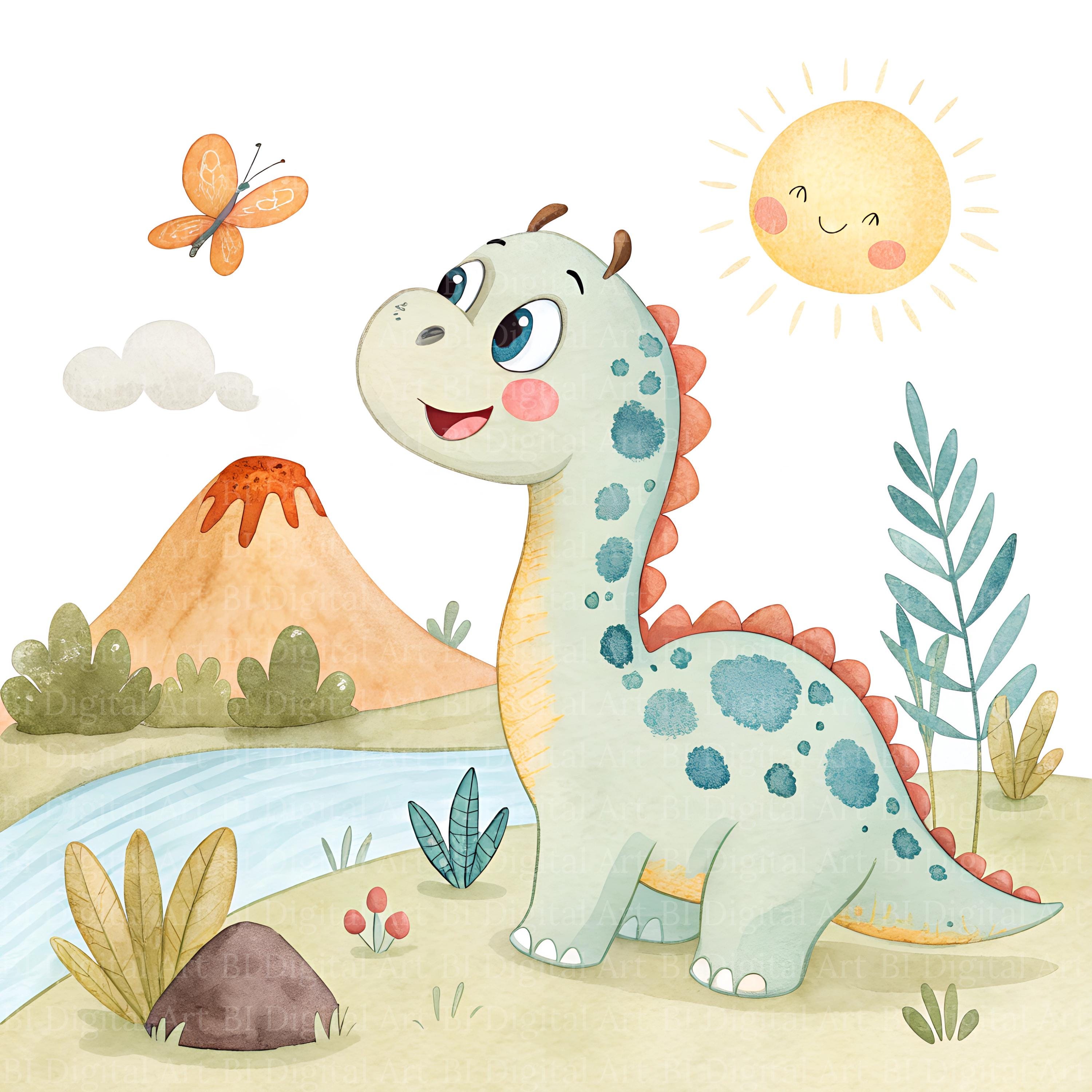 Cute Dinosaur Clipart, Watercolor Dino Art (digital Download) - Etsy