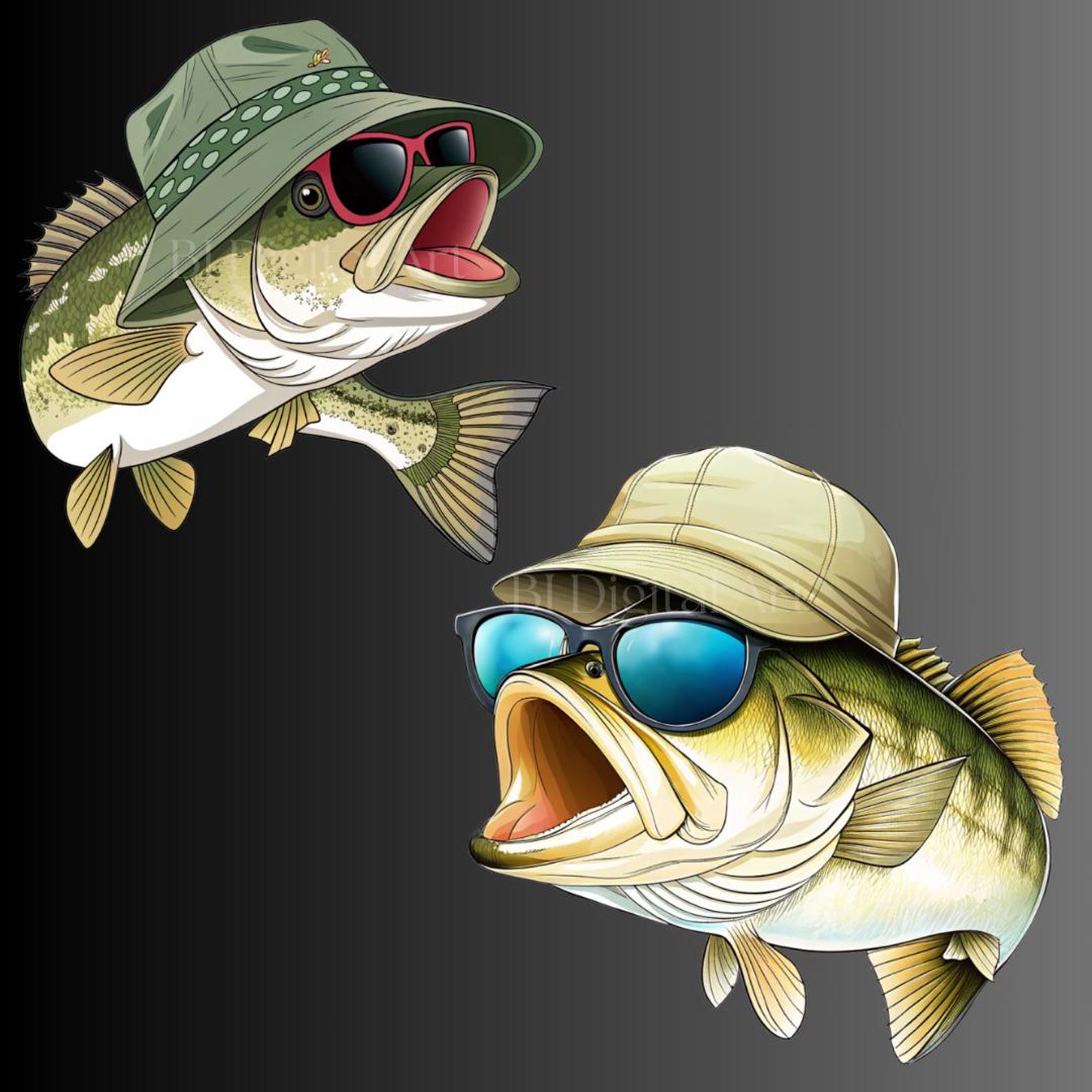 15 Funny Fish Clipart With Text, Fish With Sunglasses & Big Lips, PNG ...